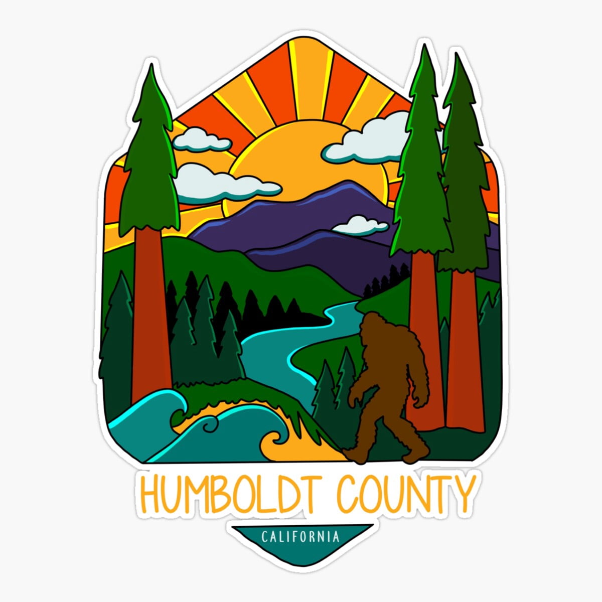 Onim Humboldt County Sticker, Phone Decal Water Bottle Stickers Car ...