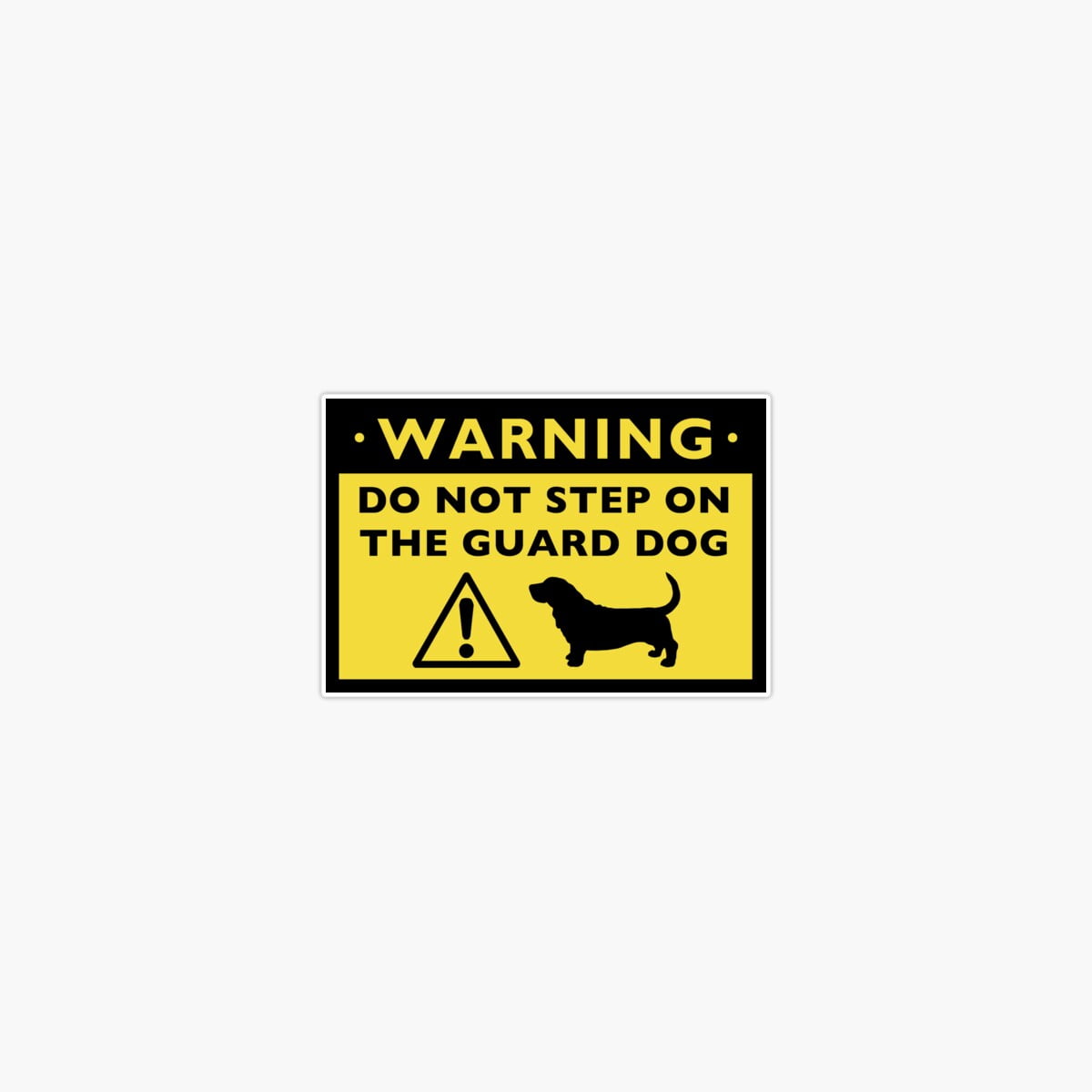 Onim Humorous Basset Hound Guard Dog Warning Sticker, Phone Decal Water ...