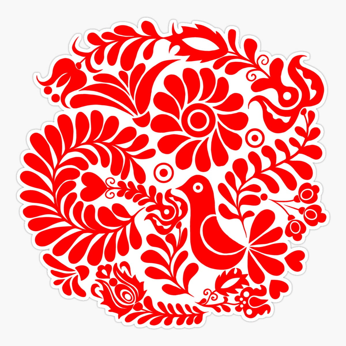 Onim Hungarian Folklore Embroidery Sticker, Phone Decal Water Bottle ...