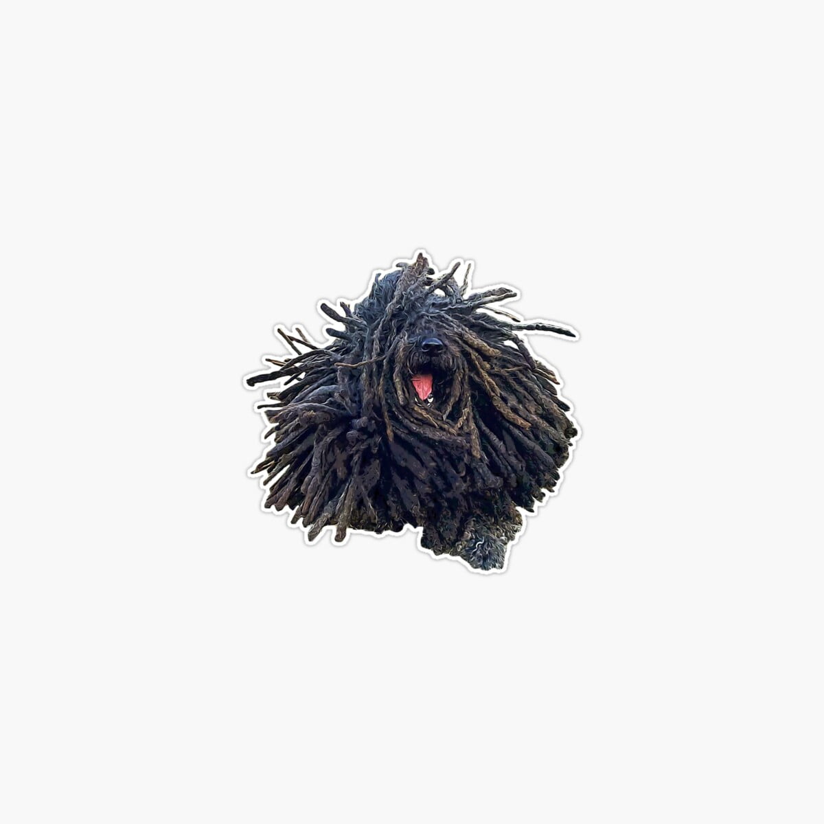 Onim Hungarian Puli Puppy Dog Dreadlocks Sticker, Phone Decal Water ...