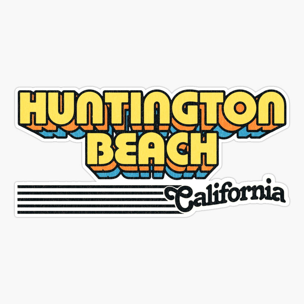 Onim Huntington Beach, California | Retro Stripes Sticker, Phone Decal ...