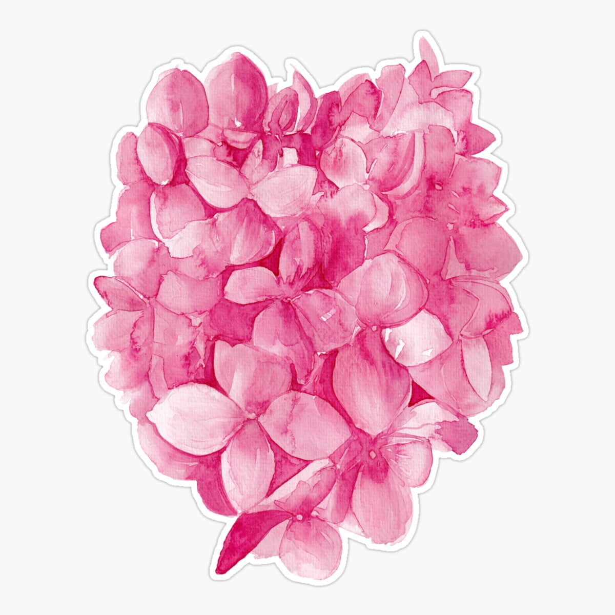 Onim Hydrangea Pink Sticker, Phone Decal Water Bottle Stickers Car ...