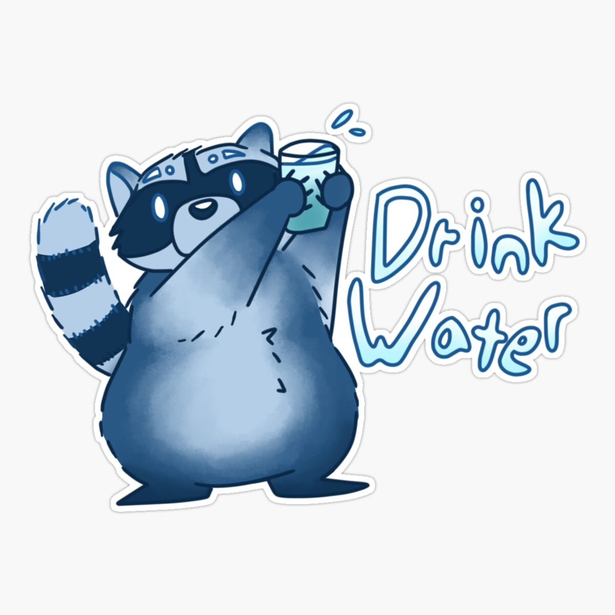 Onim Hydration Racoon Sticker, Phone Decal Water Bottle Stickers Car ...