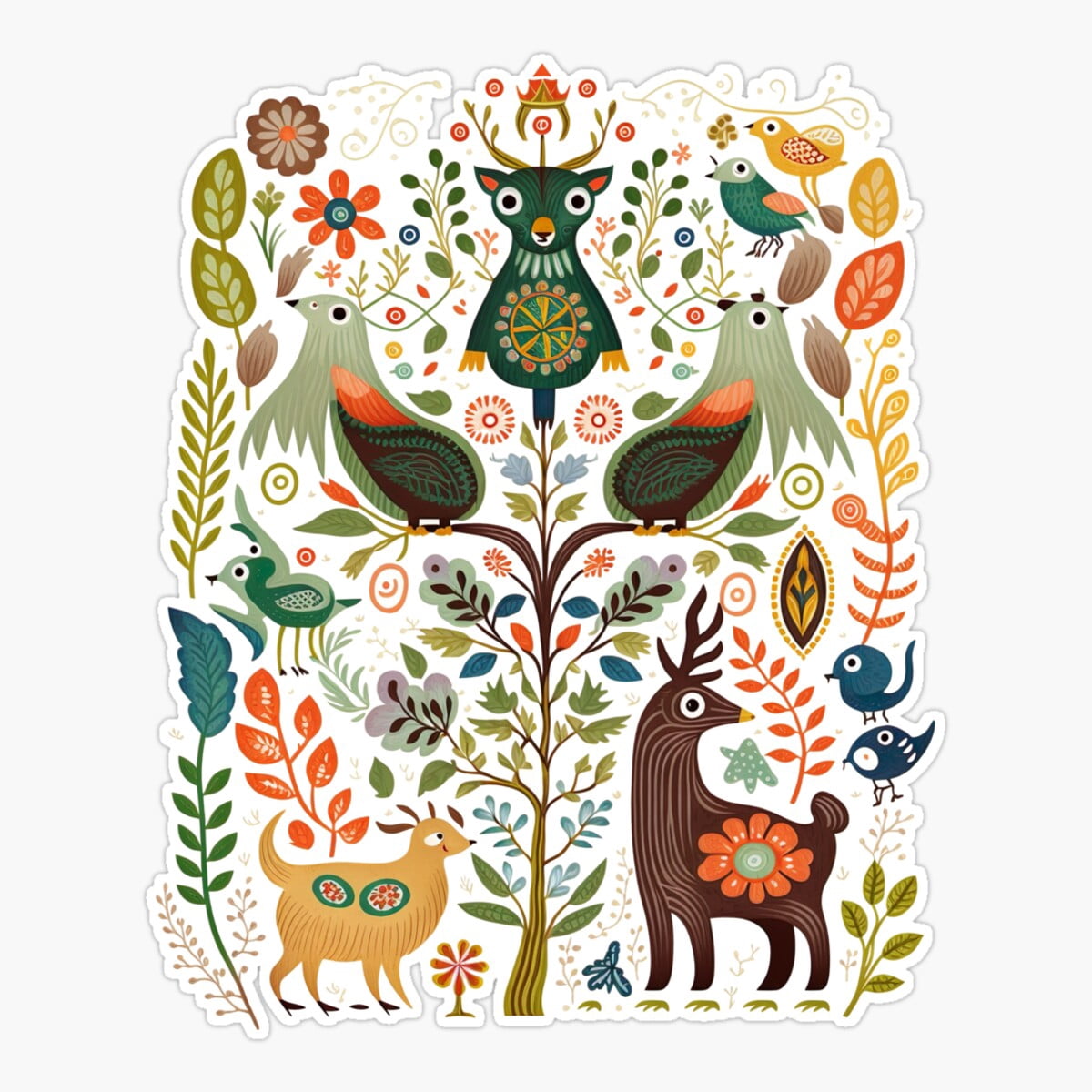 Onim Hygge Scandinavian Cottagecore Design Of Animals And Flowers ...