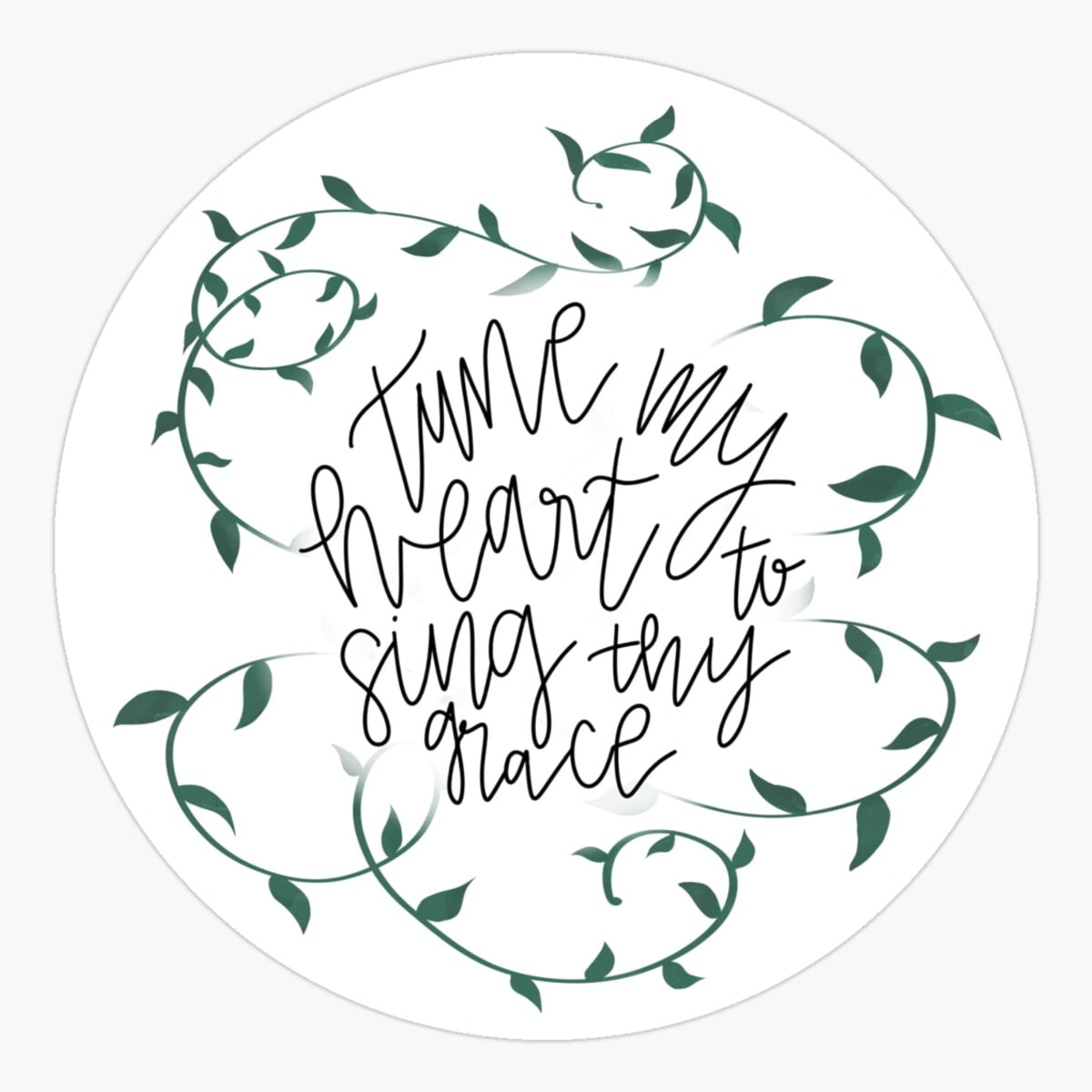 Onim Hymn Botanical Design Hand Lettered Logo Sticker, Phone Decal ...