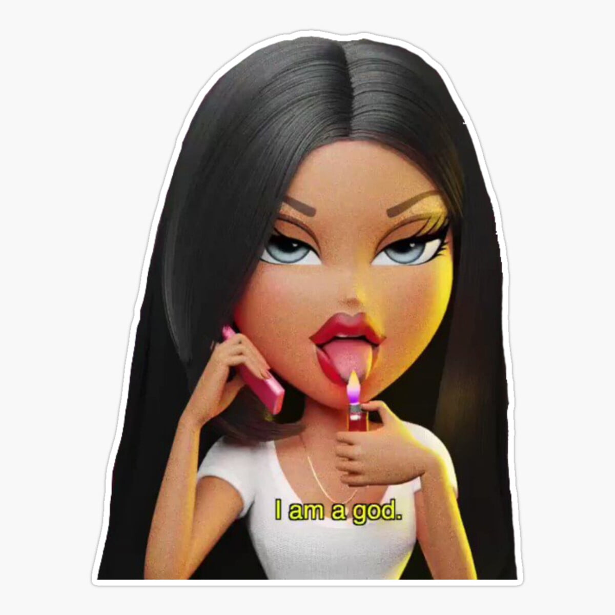 Onim I Am A God Bratz Sticker, Phone Decal Water Bottle Stickers Car ...