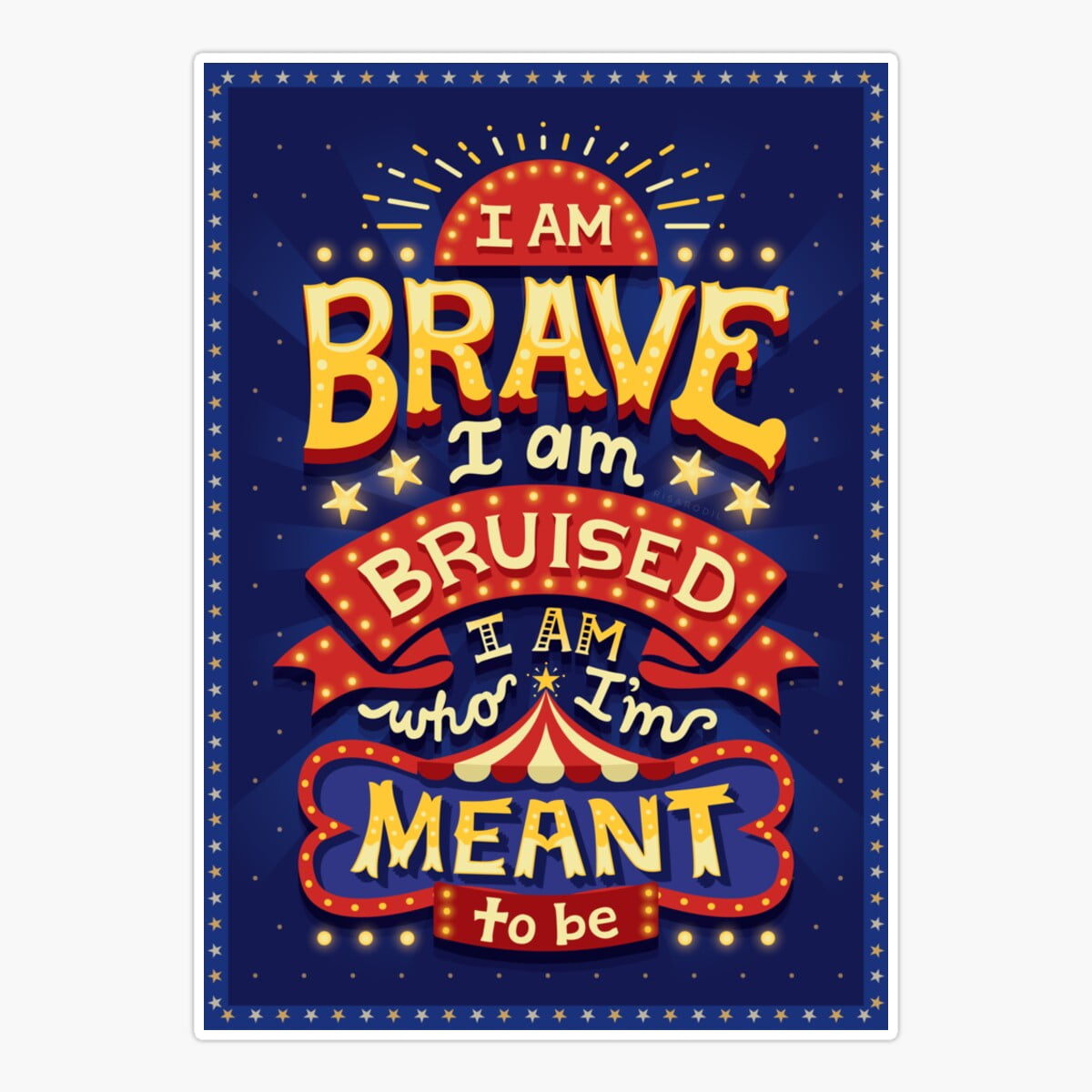 Onim I Am Brave Sticker, Phone Decal Water Bottle Stickers Car Decals ...