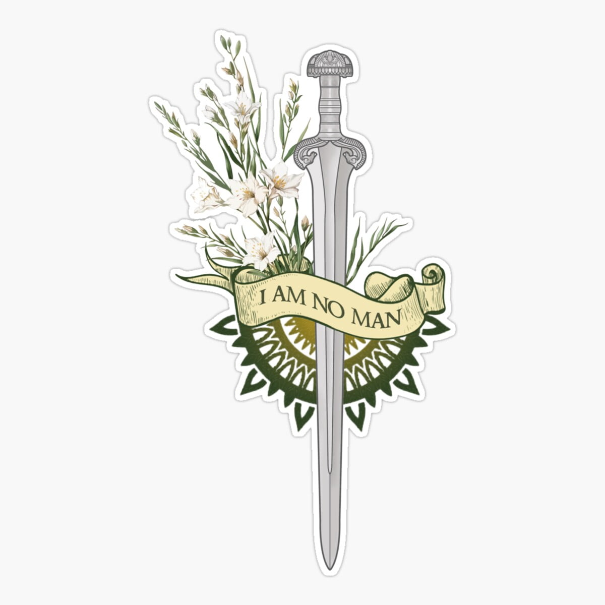 Onim I Am No Man! Sticker, Phone Decal Water Bottle Stickers Car Decals ...