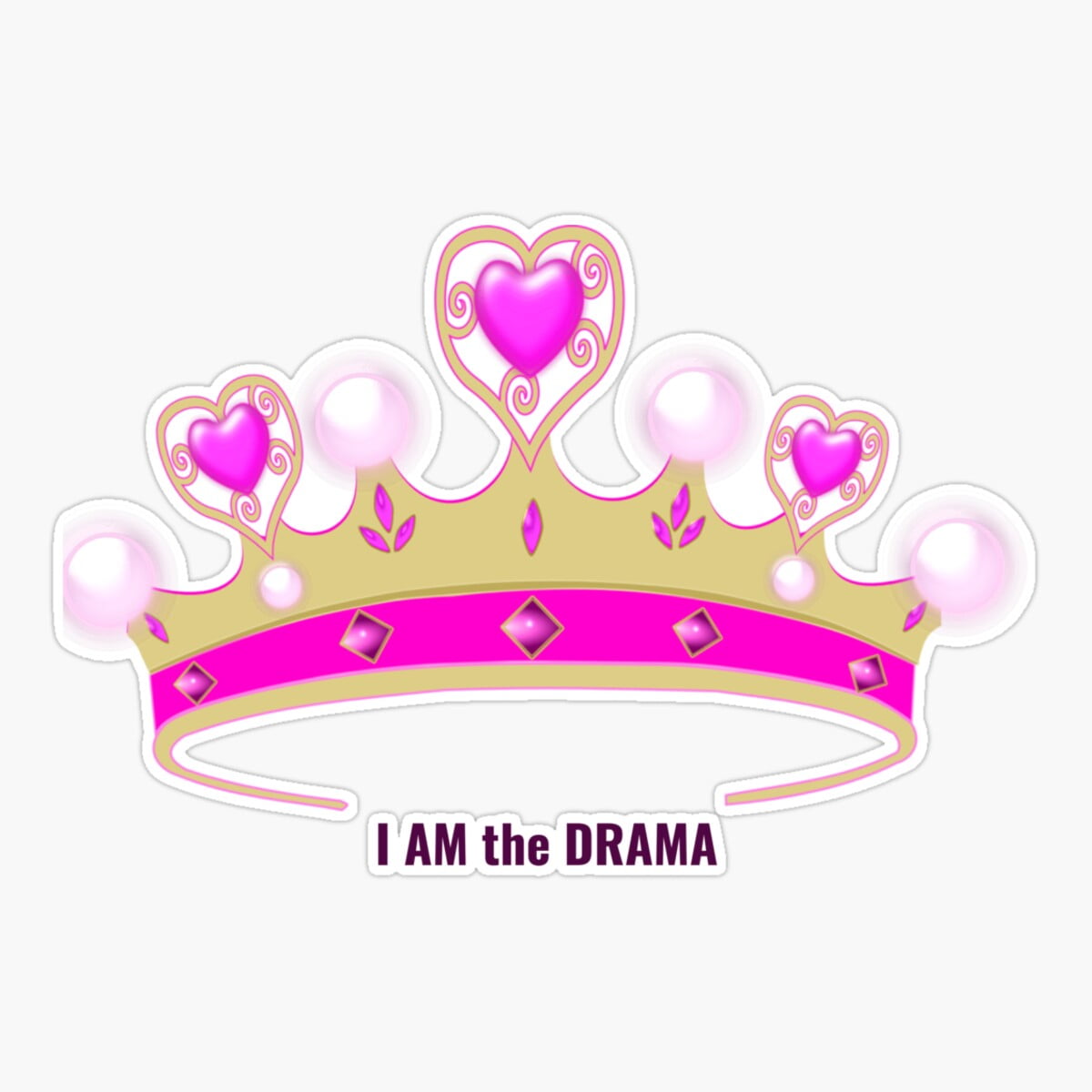 Onim I Am The Drama Queen Sticker, Phone Decal Water Bottle Stickers ...