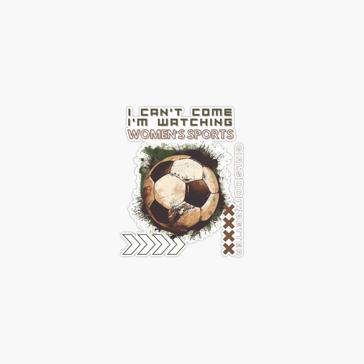 Onim I Can'T Come I'M Watching Women Sports Sticker, Phone Decal Water ...