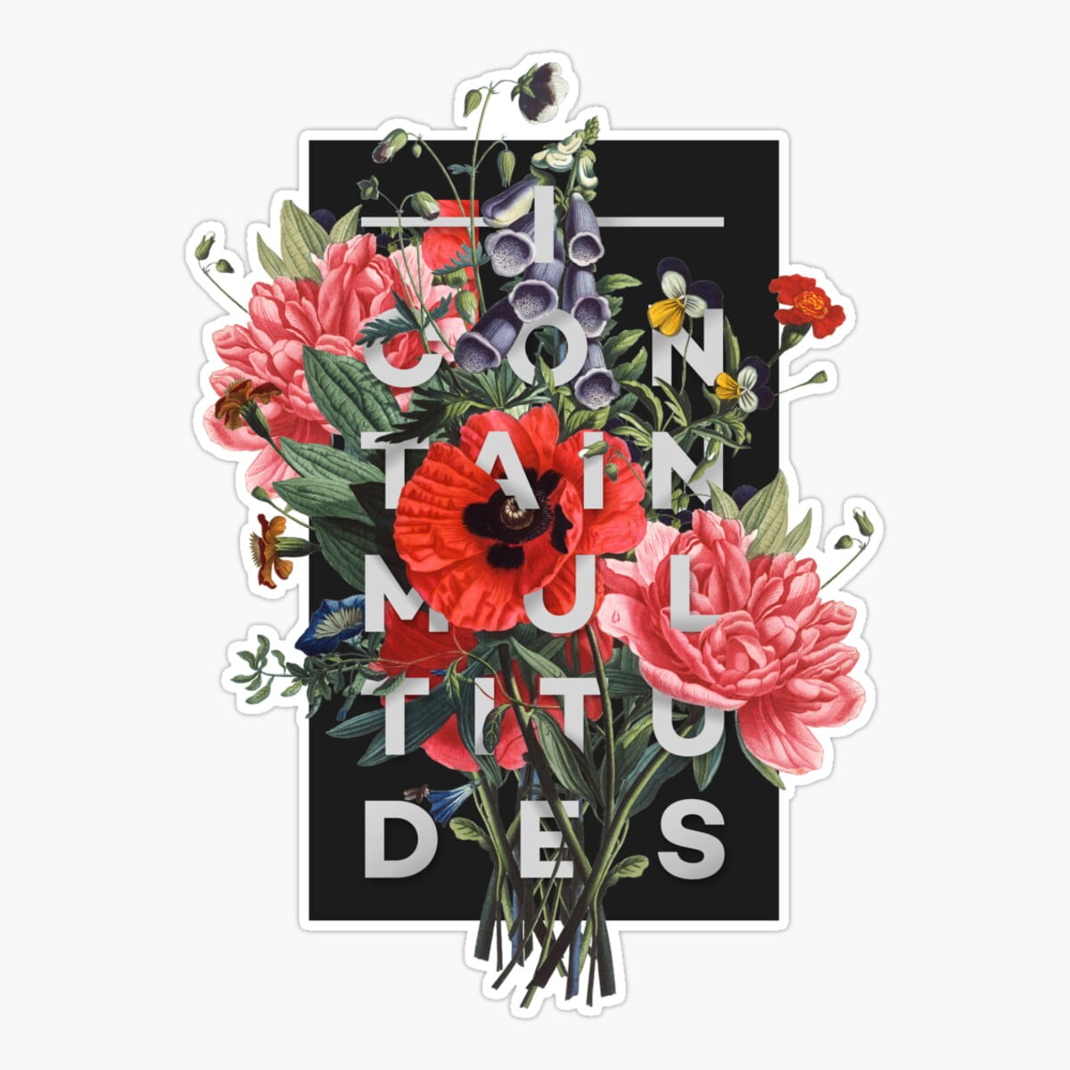 Onim I Contain Multitudes Sticker, Phone Decal Water Bottle Stickers ...