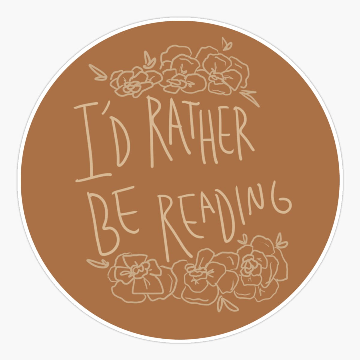 Onim I'D Rather Be Reading Sticker, Phone Decal Water Bottle Stickers ...