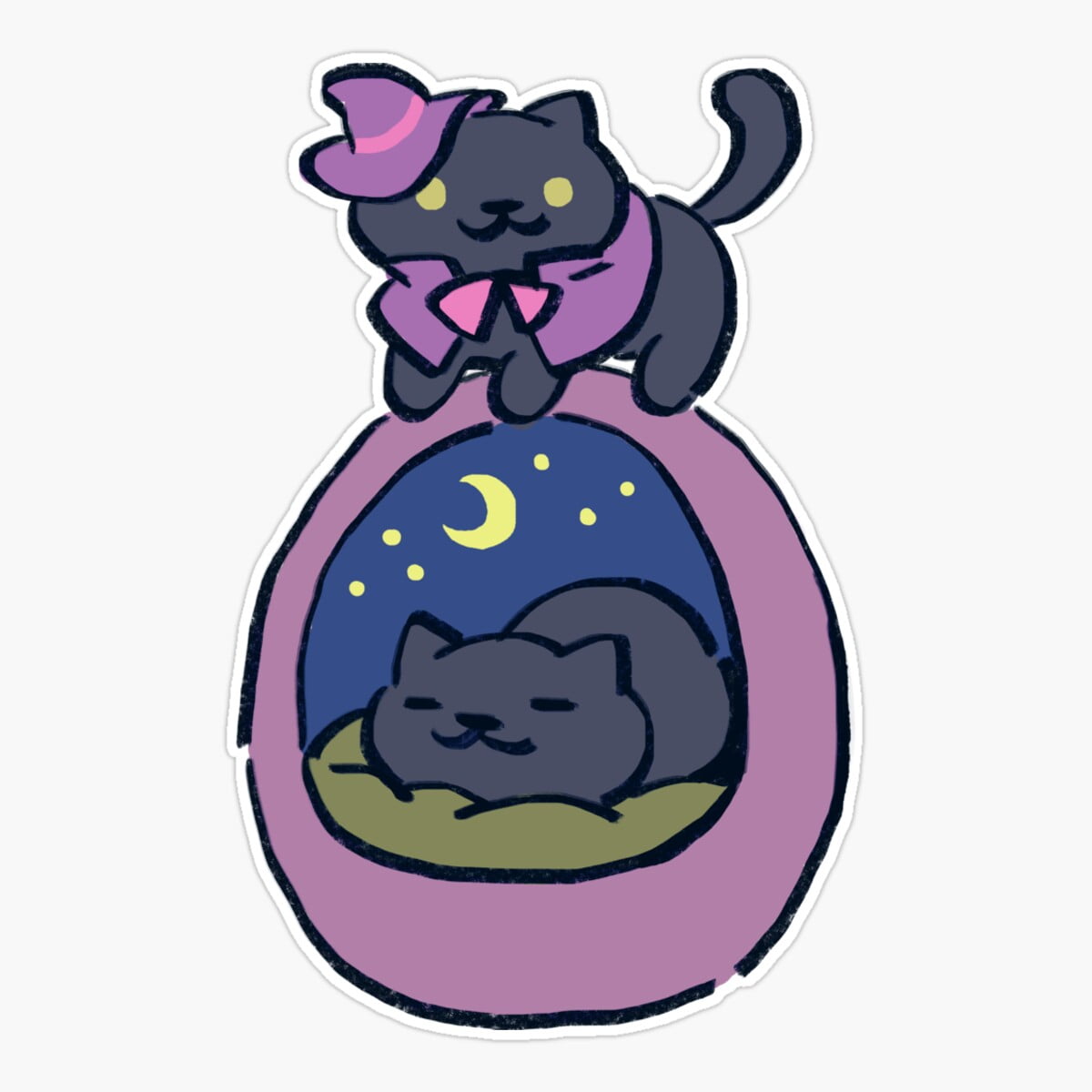 Onim I Draw Hermeowne The Witch Cat And Smokey With The Egg Bed Night ...