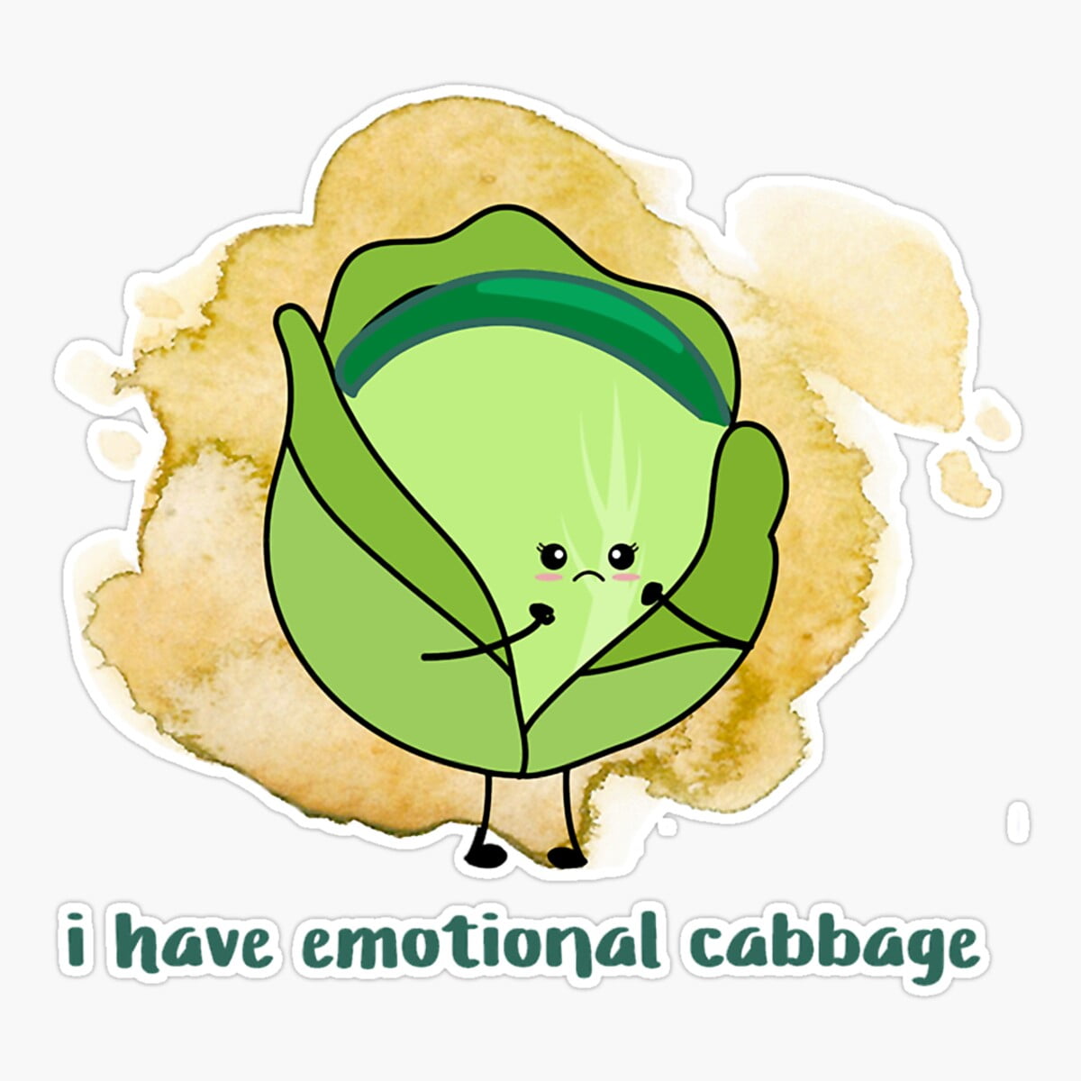 Onim I Have Emotional Cabbage Sticker, Phone Decal Water Bottle ...