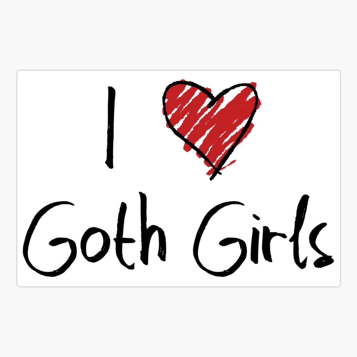 Onim I Heart Goth Girls Sticker, Phone Decal Water Bottle Stickers Car ...