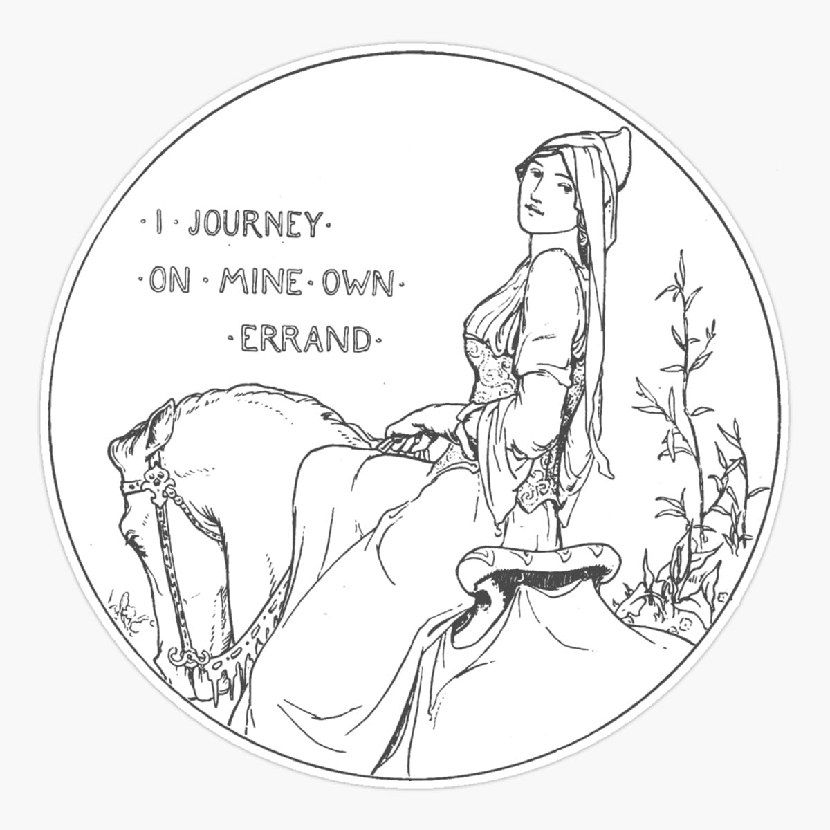 Onim I Journey On Mine Own Errand Sticker, Phone Decal Water Bottle ...