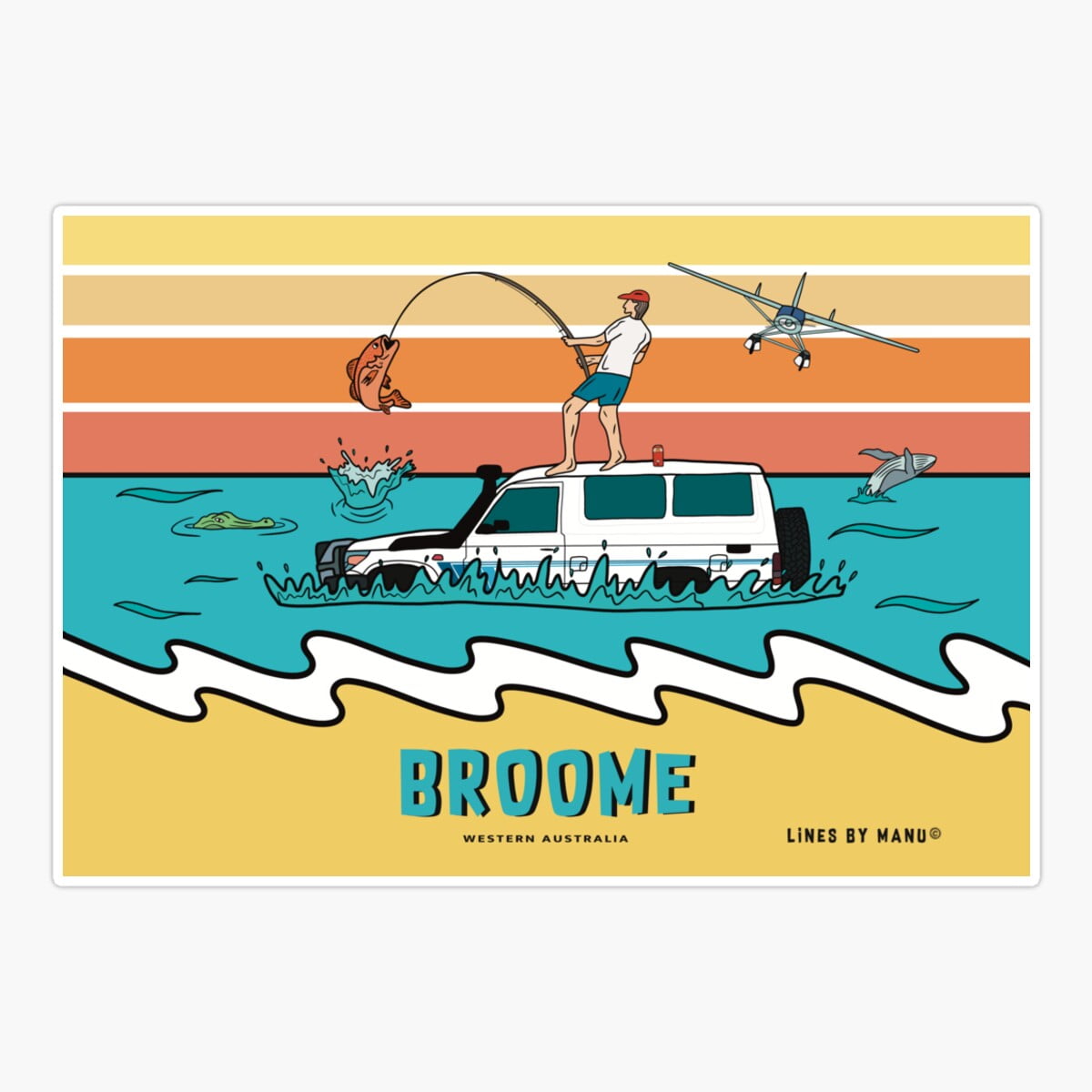 Onim I Lost My Car In Cable Beach Sticker, Phone Decal Water Bottle ...