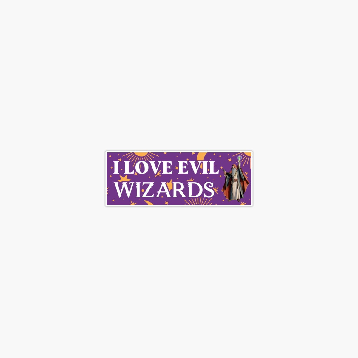 Onim I Love Evil Wizards Magic Magical Bumper Sticker, Phone Decal ...