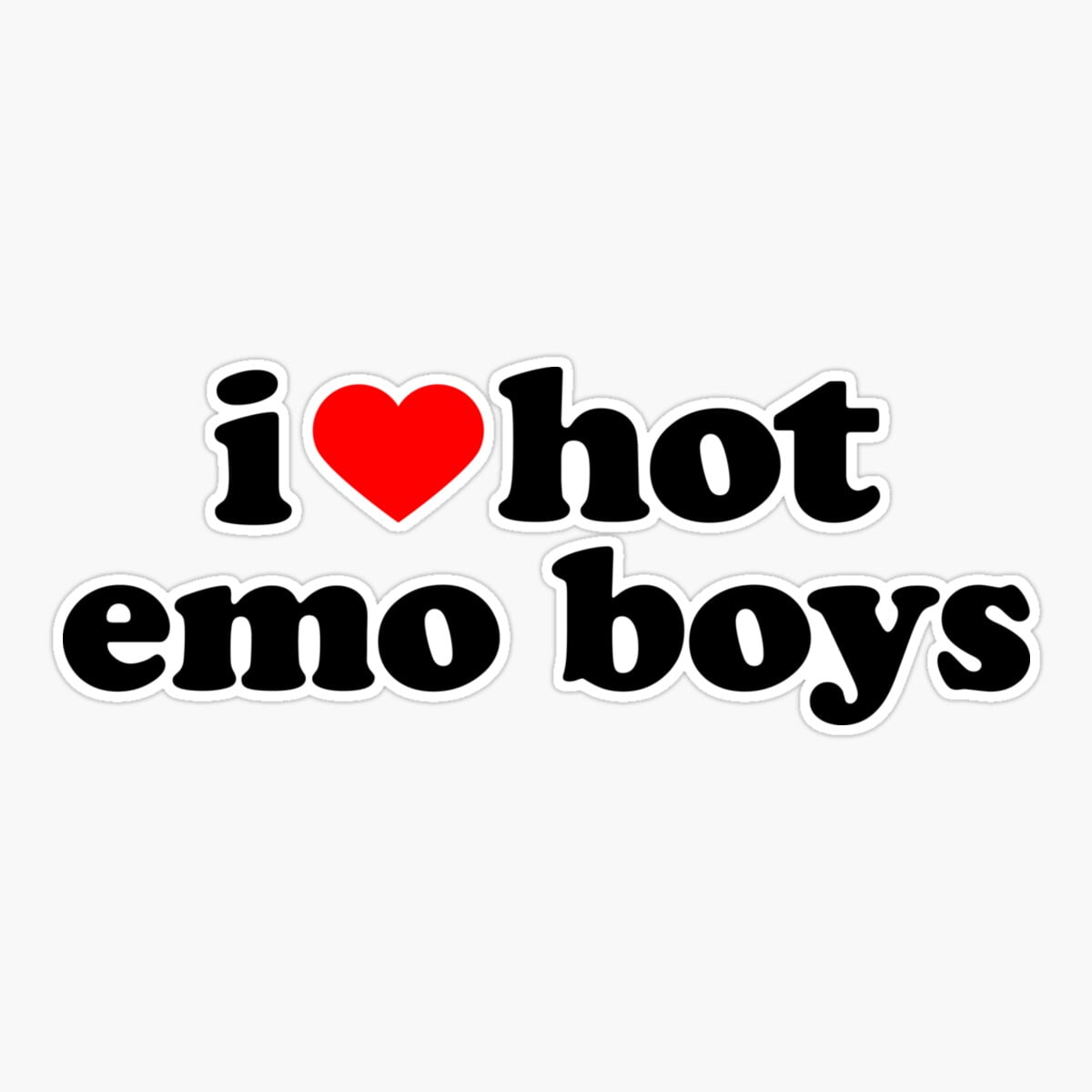 Onim I Love Hot Emo Boys Y2K Aesthetic Alt Punk Metal I Heart Sticker ...