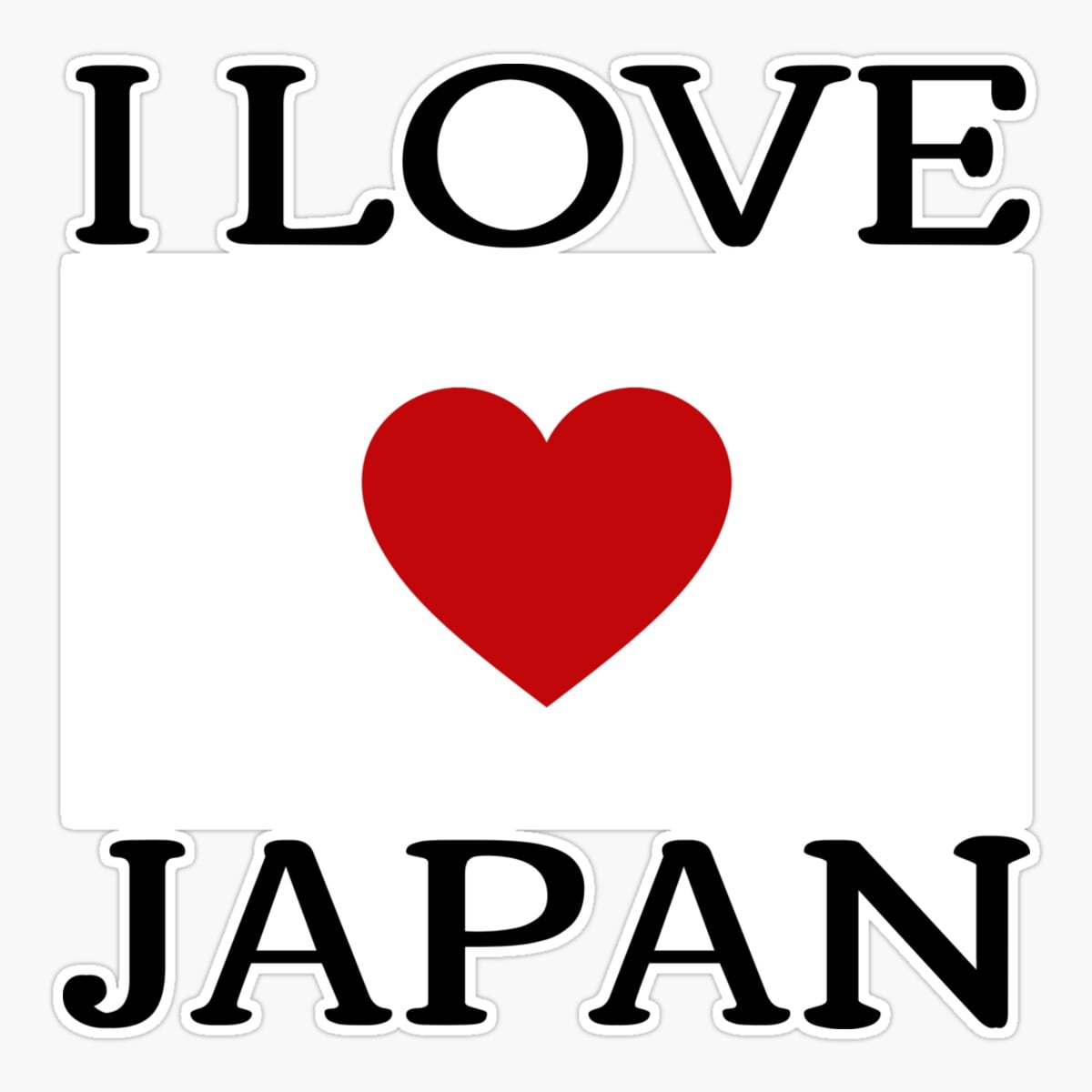 Onim I Love Japan Quote Sticker, Phone Decal Water Bottle Stickers Car ...
