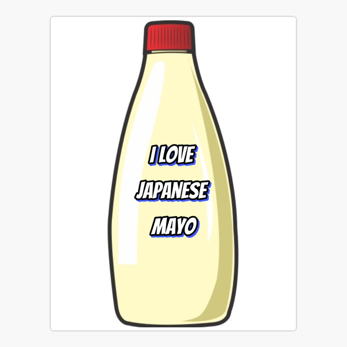 Onim I Love Japanese Mayo Sticker, Phone Decal Water Bottle Stickers ...