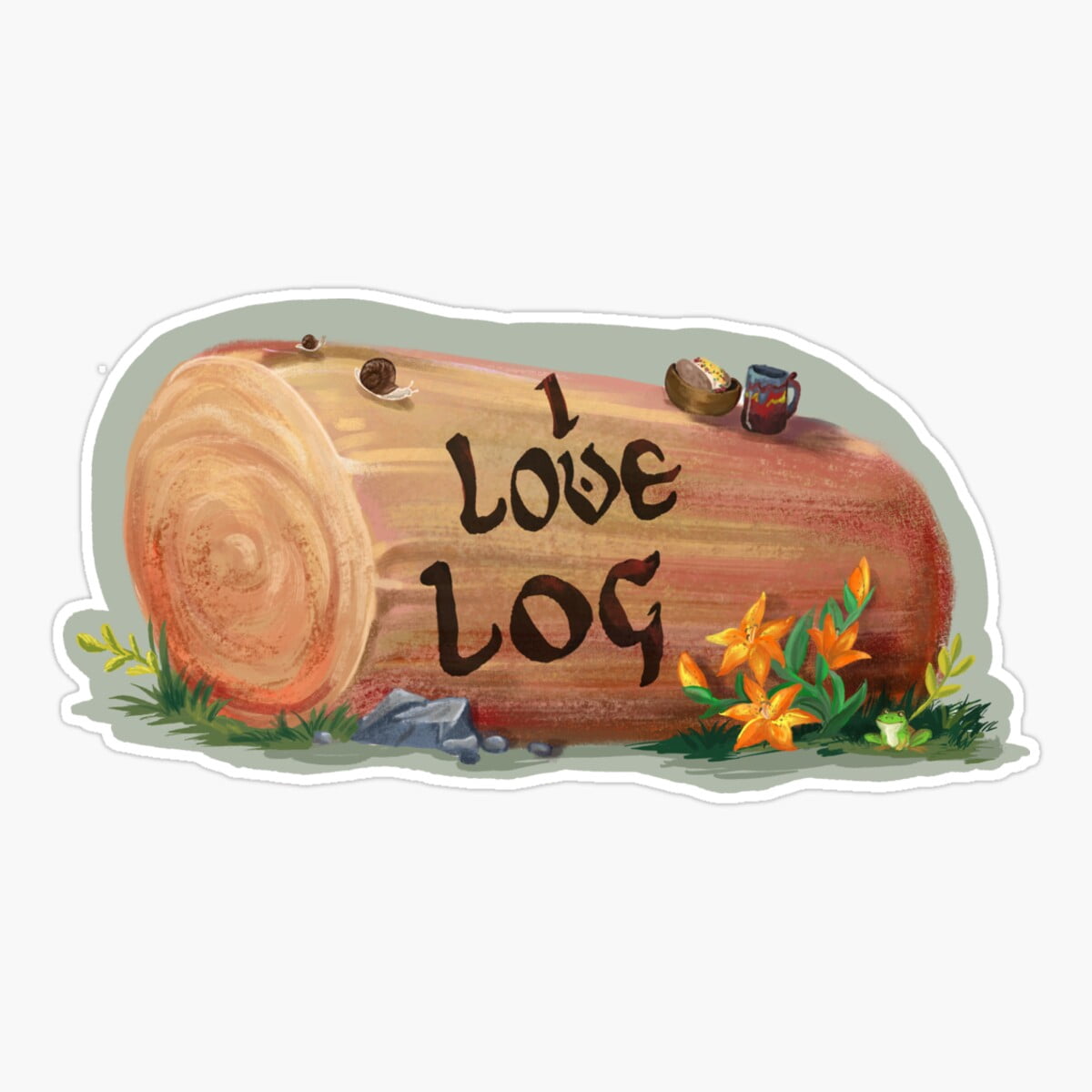 Onim I Love Log Sticker, Phone Decal Water Bottle Stickers Car Decals ...