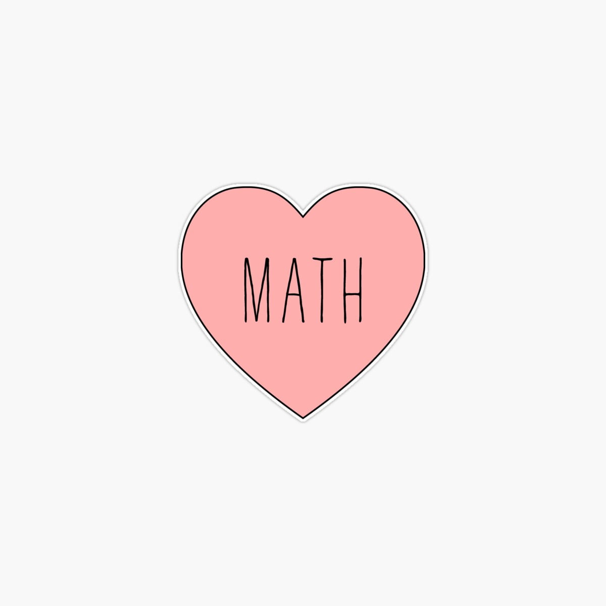 Onim I Love Math Heart Sticker, Phone Decal Water Bottle Stickers Car ...