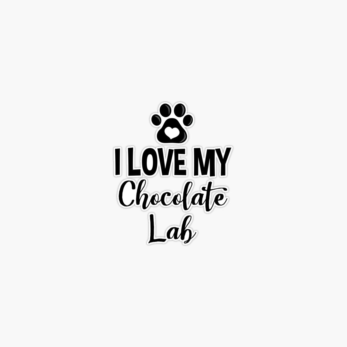 Onim I Love My Chocolate Lab - V1 Sticker, Phone Decal Water Bottle ...