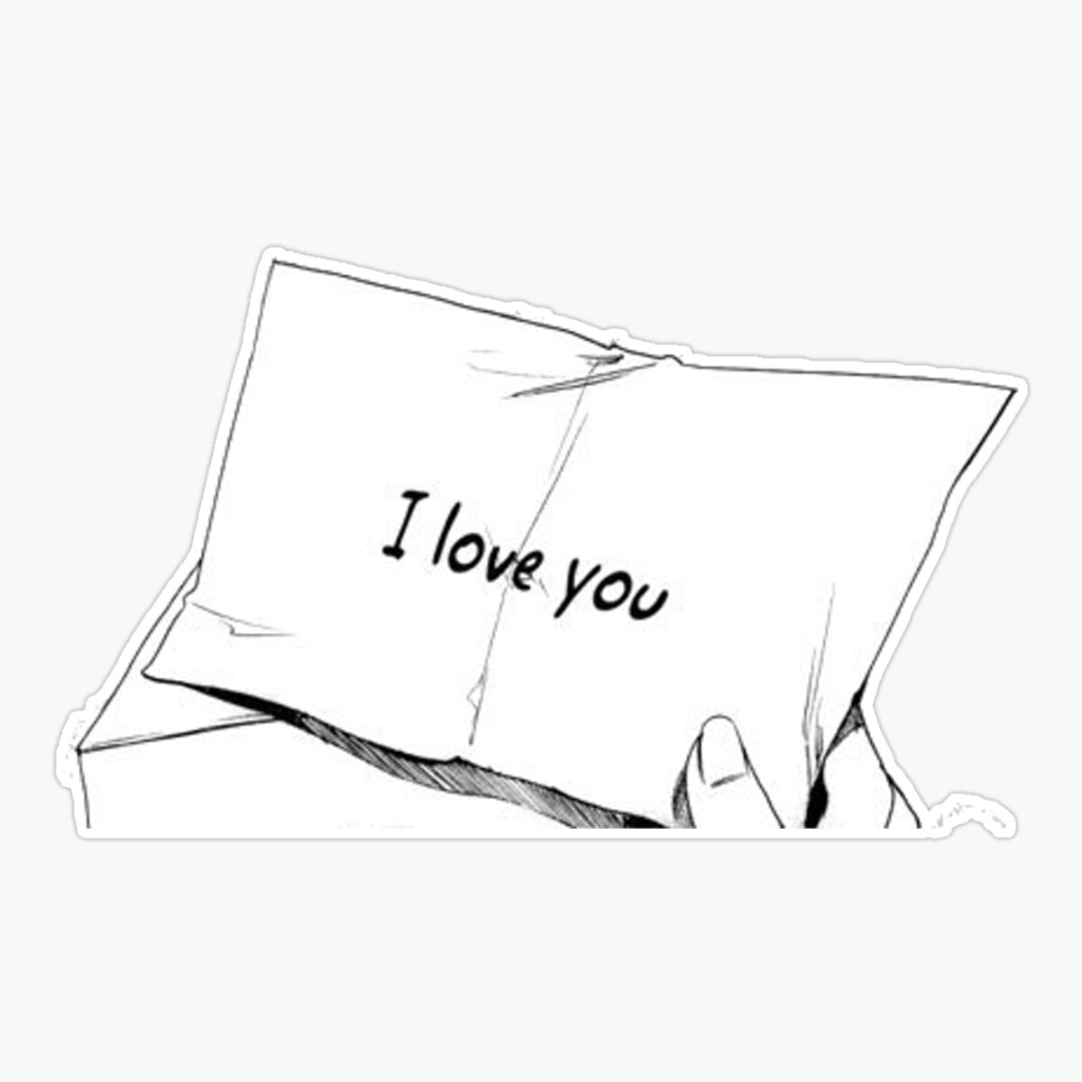 Onim I Love You (Black / White) Sticker, Phone Decal Water Bottle ...