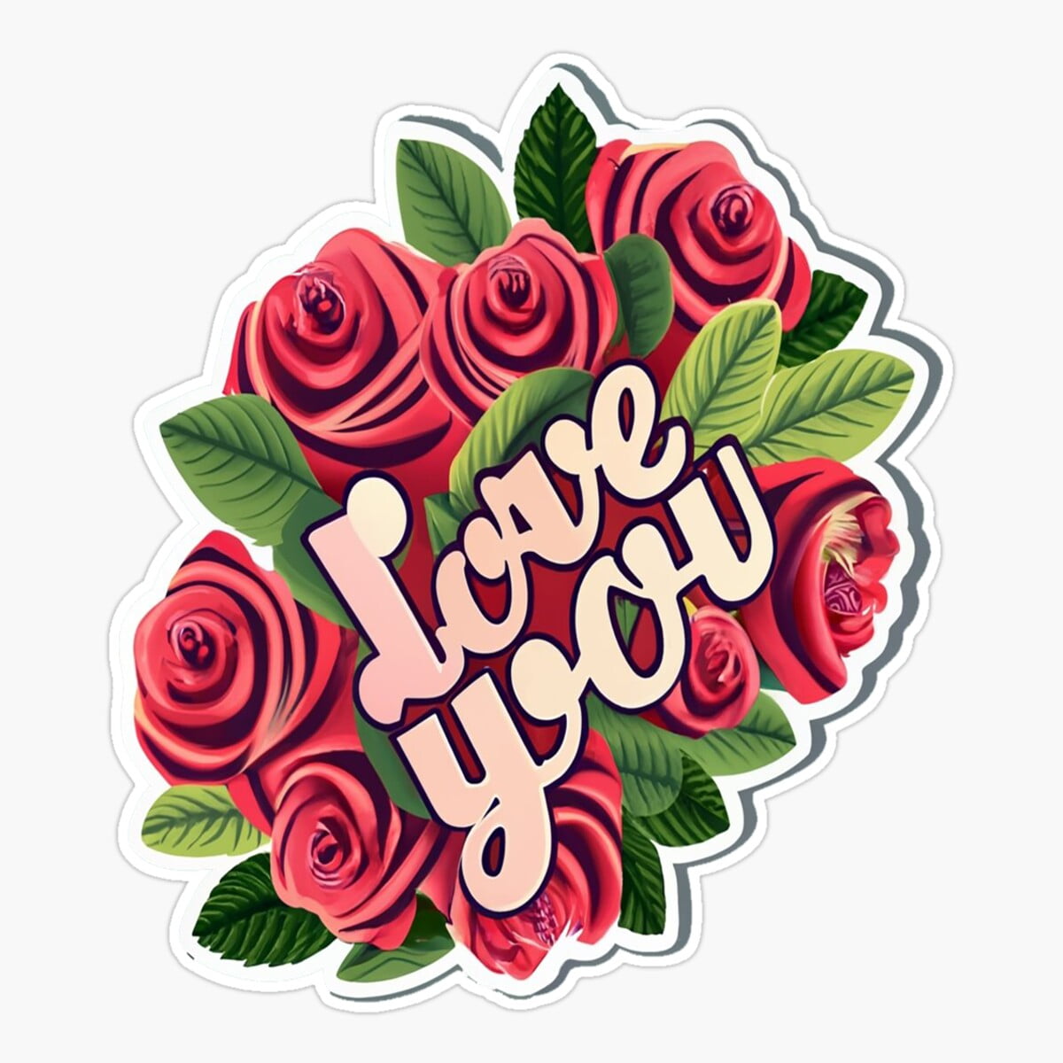 Onim I Love You - Romantic Heartfelt Greeting Sticker, Phone Decal ...