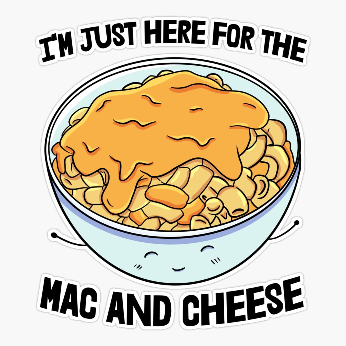 Onim I'M Just Here For The Mac & Cheese Sticker, Phone Decal Water ...