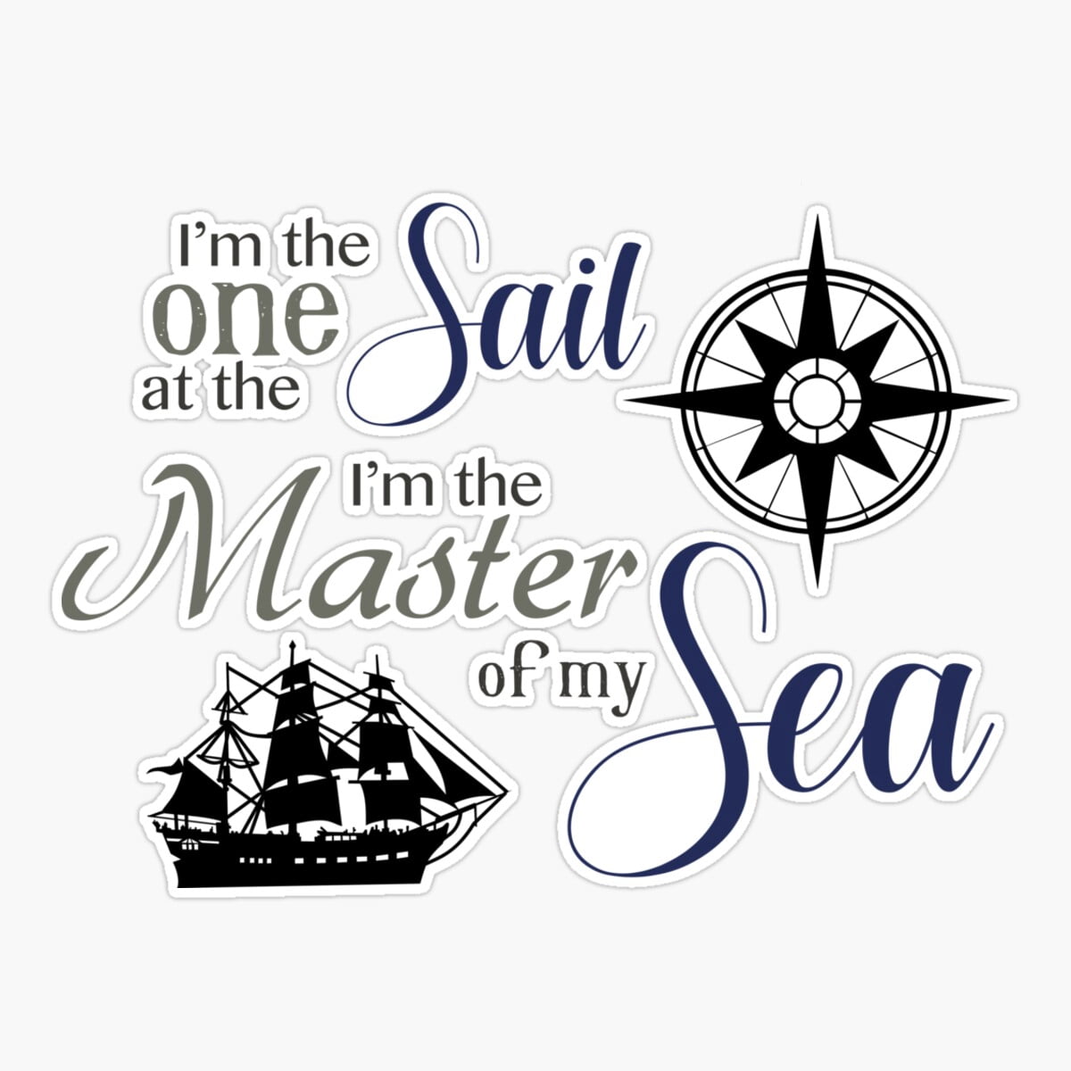 Onim I'M The Master Of My Sea Sticker, Phone Decal Water Bottle ...