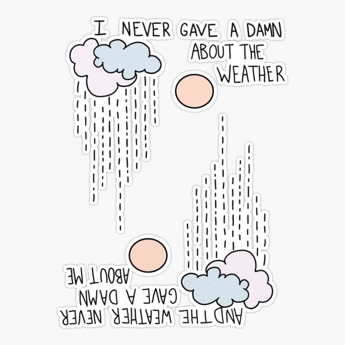 Onim I Never Gave A Damn About The Weather... Sticker, Phone Decal ...