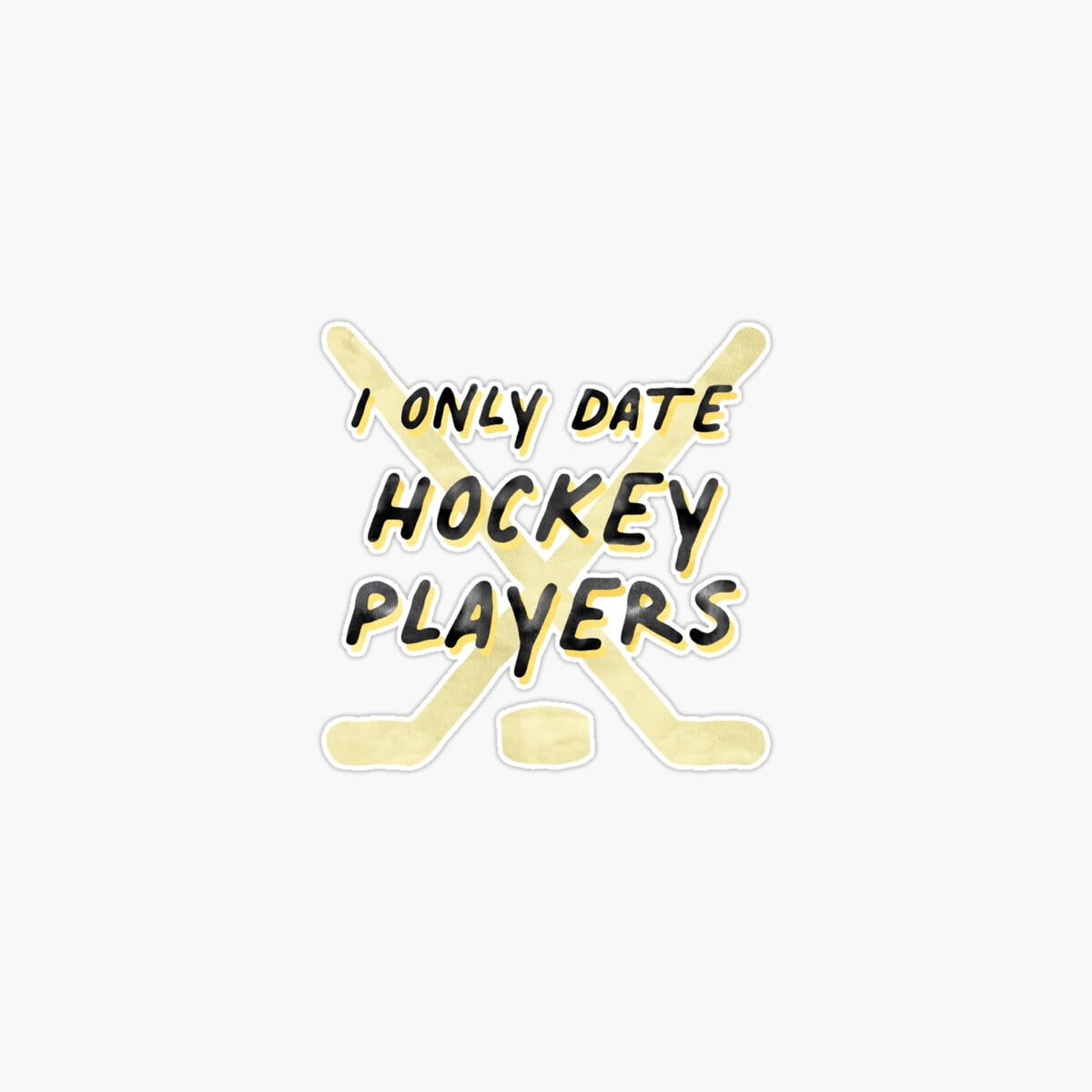 Onim I Only Date Hockey Players Girlfriend Couples Sticker, Phone Decal ...