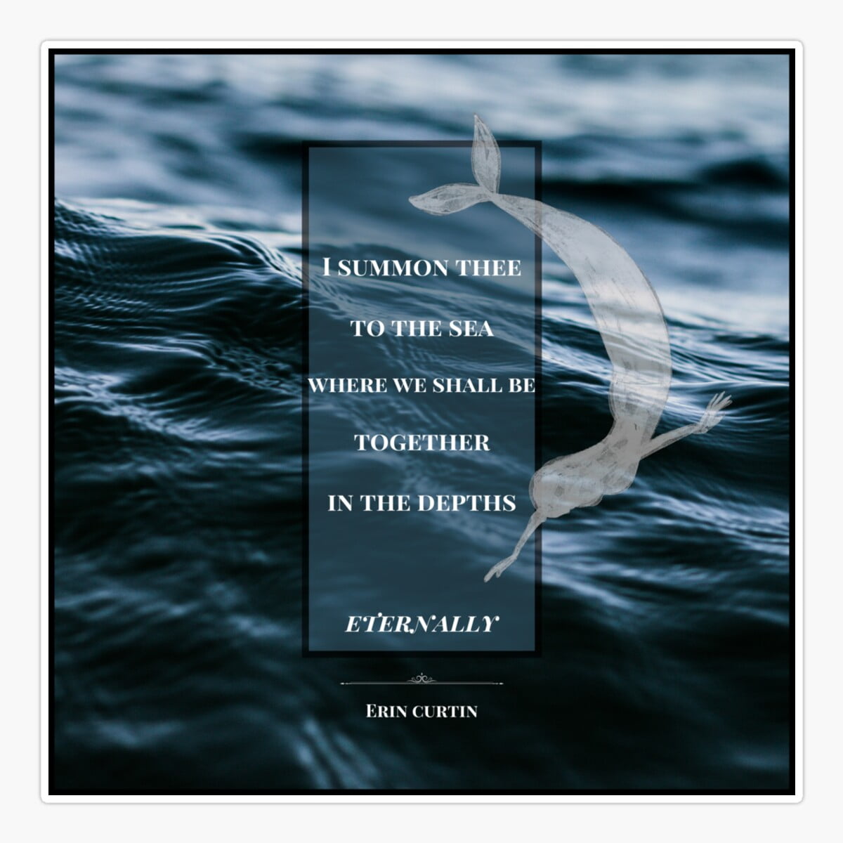 Onim I Summon Thee Ocean Sticker, Phone Decal Water Bottle Stickers Car ...