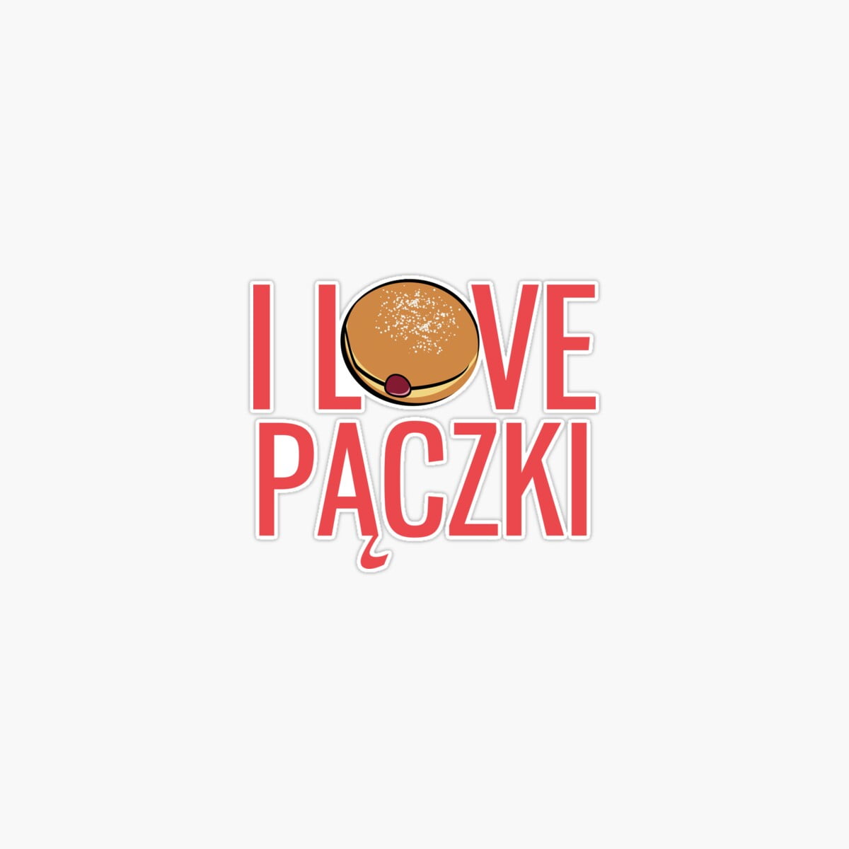 Onim I love Paczki for fat Thursday Sticker - Walmart.com