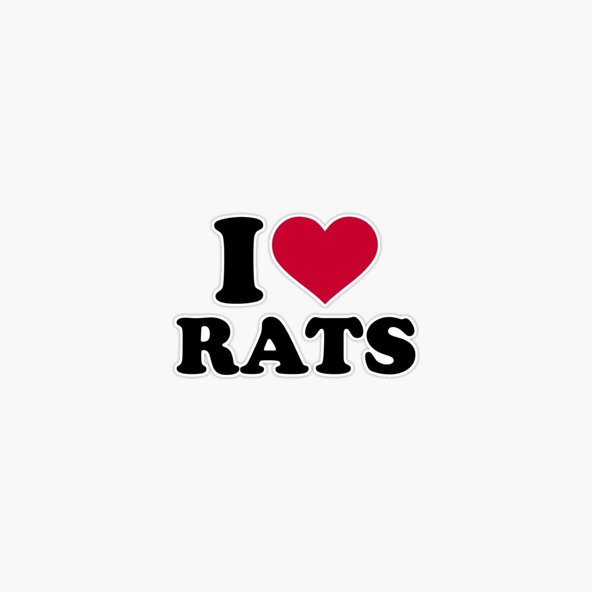 Onim I Love Rats Sticker, Phone Decal Water Bottle Stickers Car Decals ...