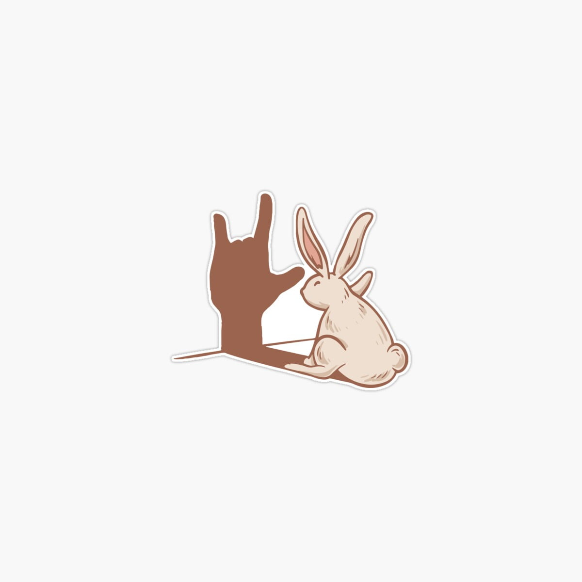 Onim ILY Rabbit ASL Hand Gesture Deaf Hearing Loss Sticker - Walmart.com