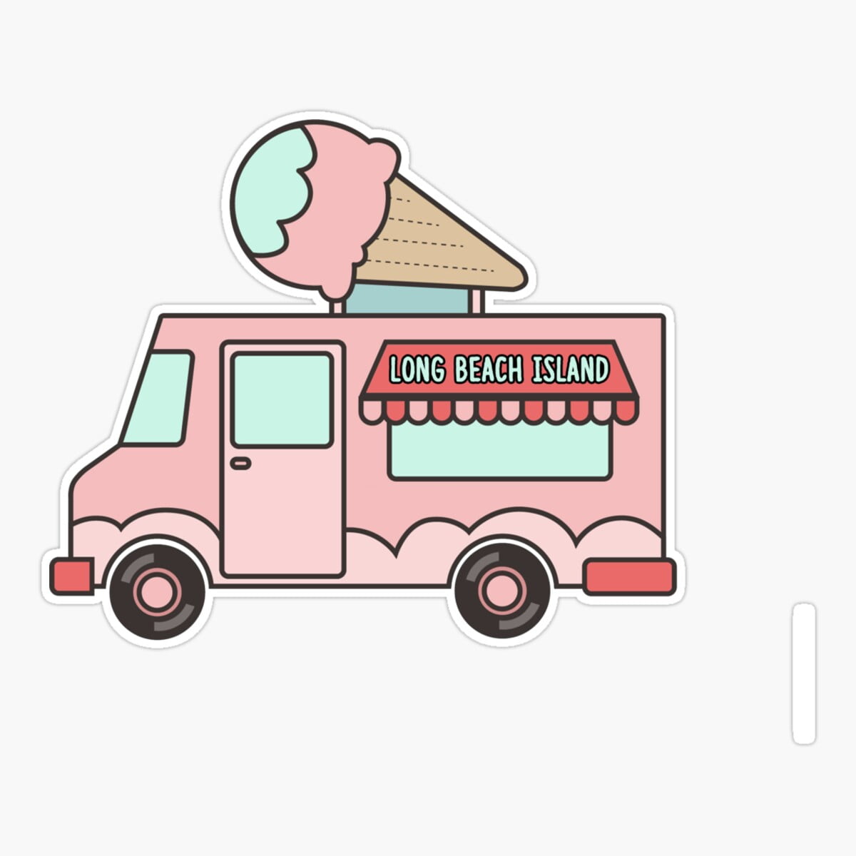 Onim Ice Cream Truck - Lbi Sticker, Phone Decal Water Bottle Stickers ...