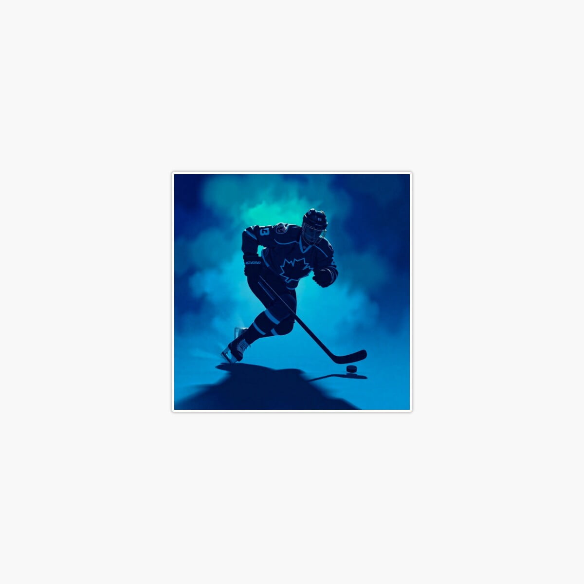 Onim Ice Hockey Player In Silhouette Sticker, Phone Decal Water Bottle ...