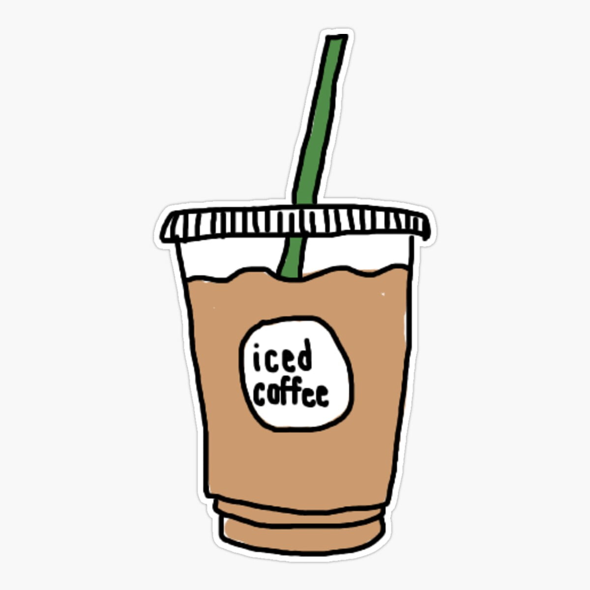 Onim Iced Coffe Sticker Sticker, Phone Decal Water Bottle Stickers Car ...