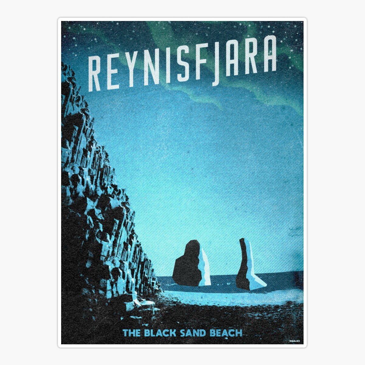 Onim Iceland'S Reynisfjara Black Sand Beach Sticker, Phone Decal Water ...