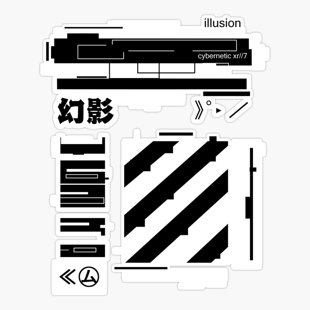 Onim Illusion Xr//7 Techwear Sticker, Phone Decal Water Bottle Stickers ...