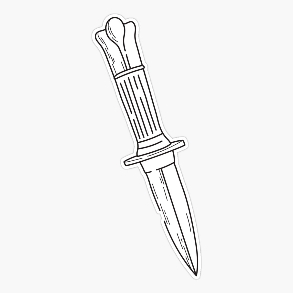 Onim Illustration Of Dagger Sticker, Phone Decal Water Bottle Stickers ...