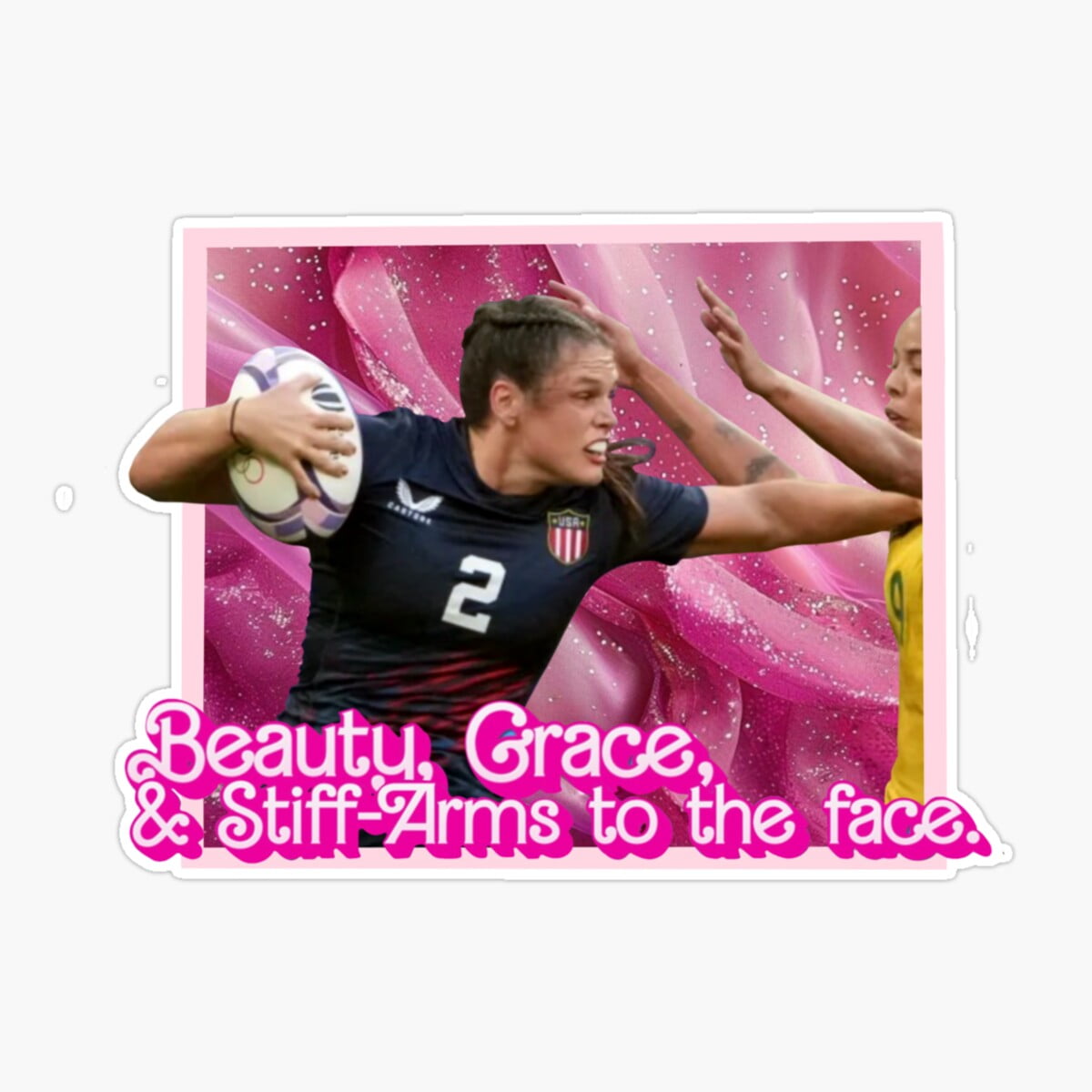 Onim Ilona Maher Usa Women'S Rugby Sevens Stiff Arm Sticker, Phone ...