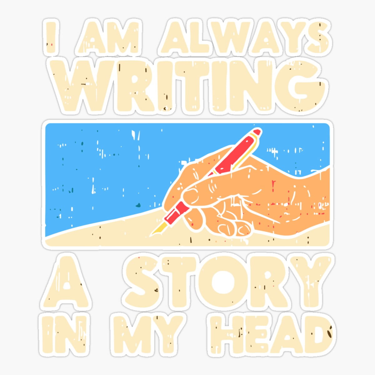 Onim Im Always Writing Sticker, Phone Decal Water Bottle Stickers Car ...