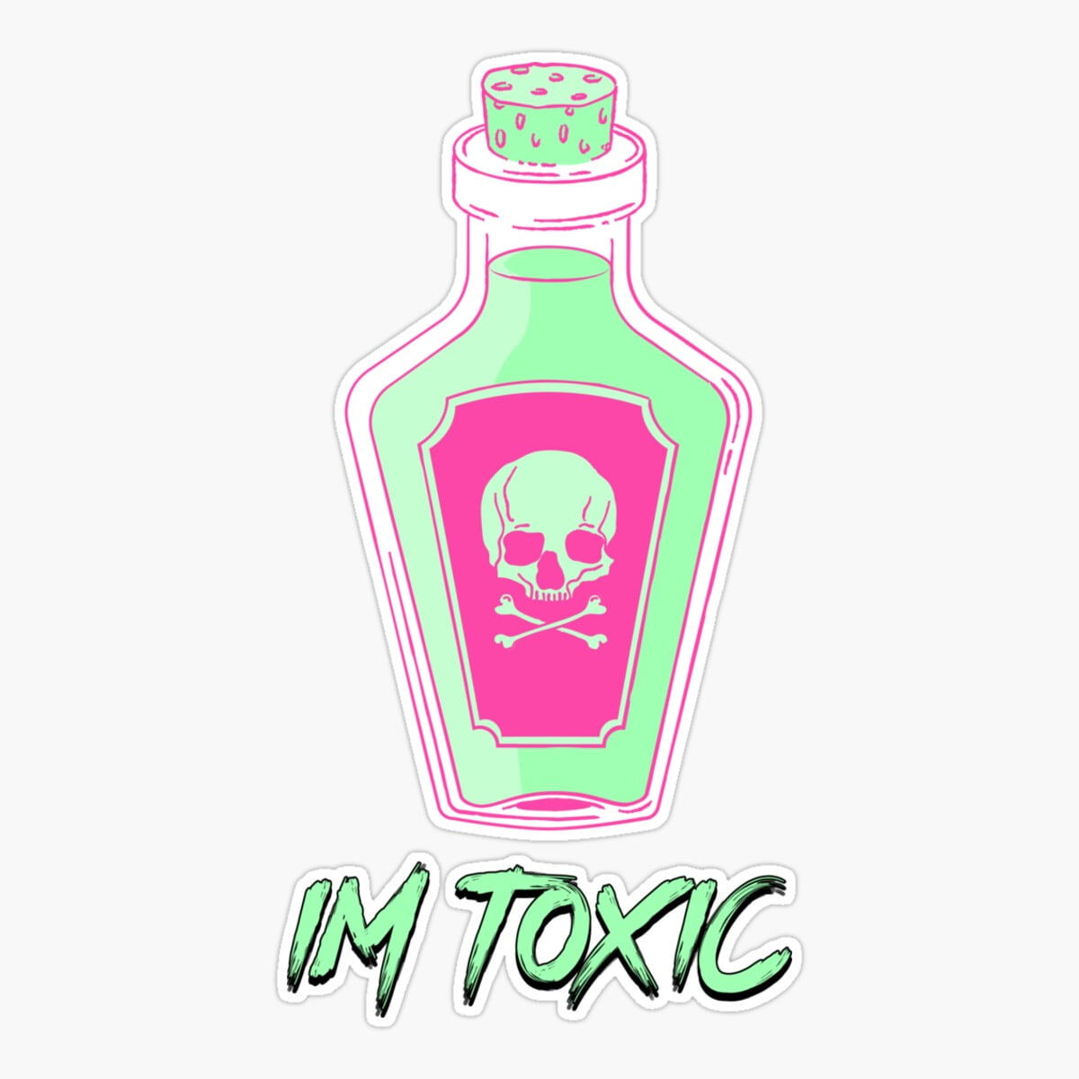 Onim Im Toxic Poison Bottle With Green Liquid And Skull And Crossbones ...