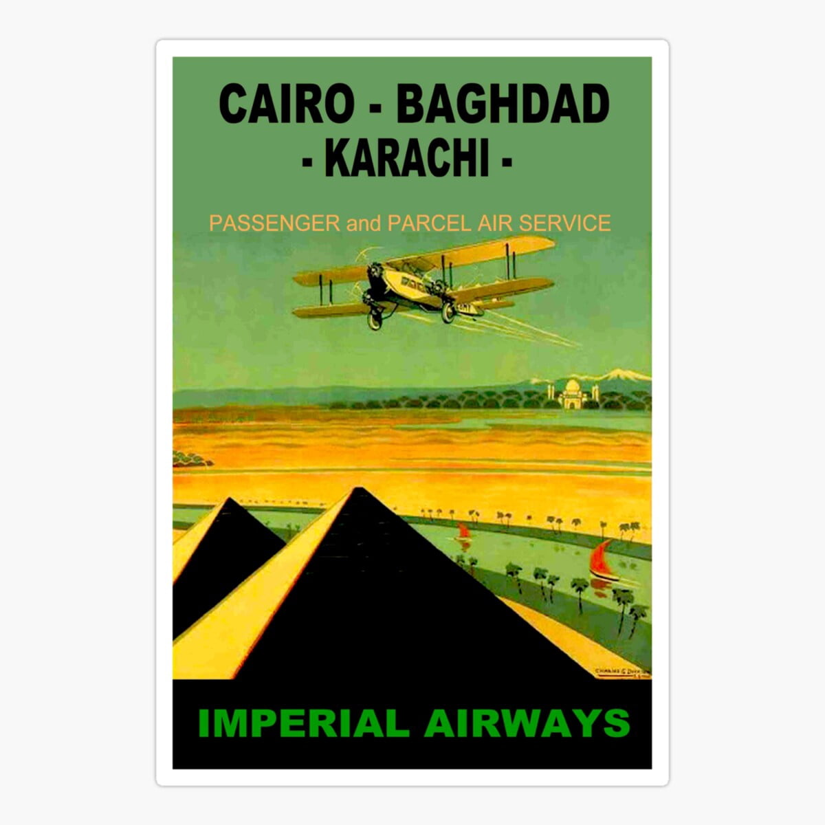 Onim Imperial Airways ; Vintage Airline Travel Advertising Print ...