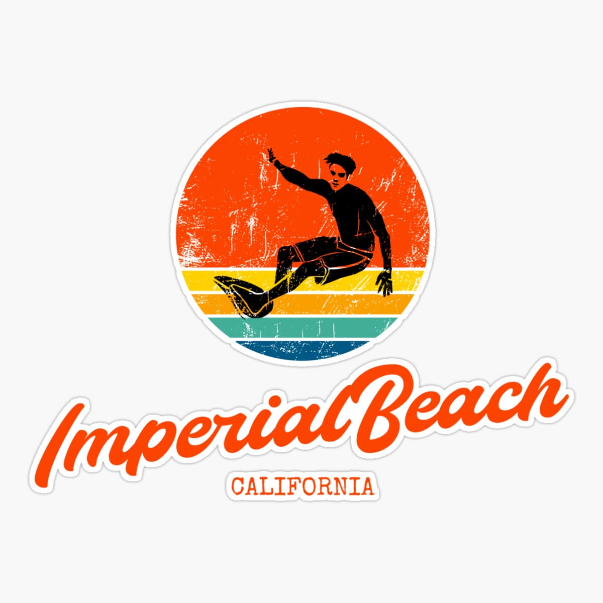 Onim Imperial Beach California Sticker, Phone Decal Water Bottle ...