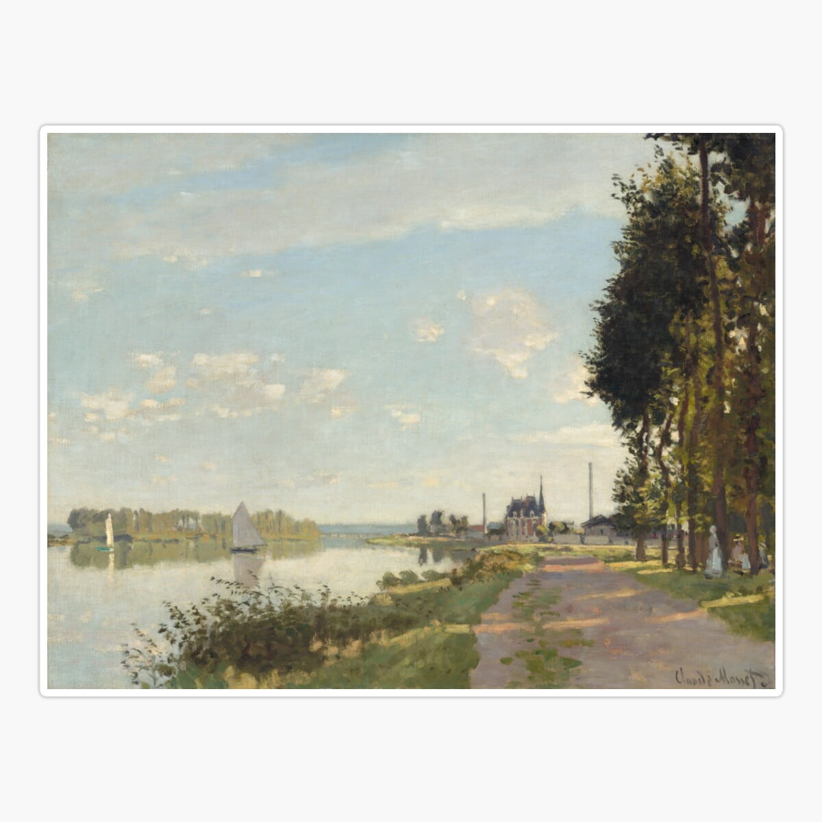 Onim Impressionist Painting Argenteuil (1872) By Claude Monet Sticker ...